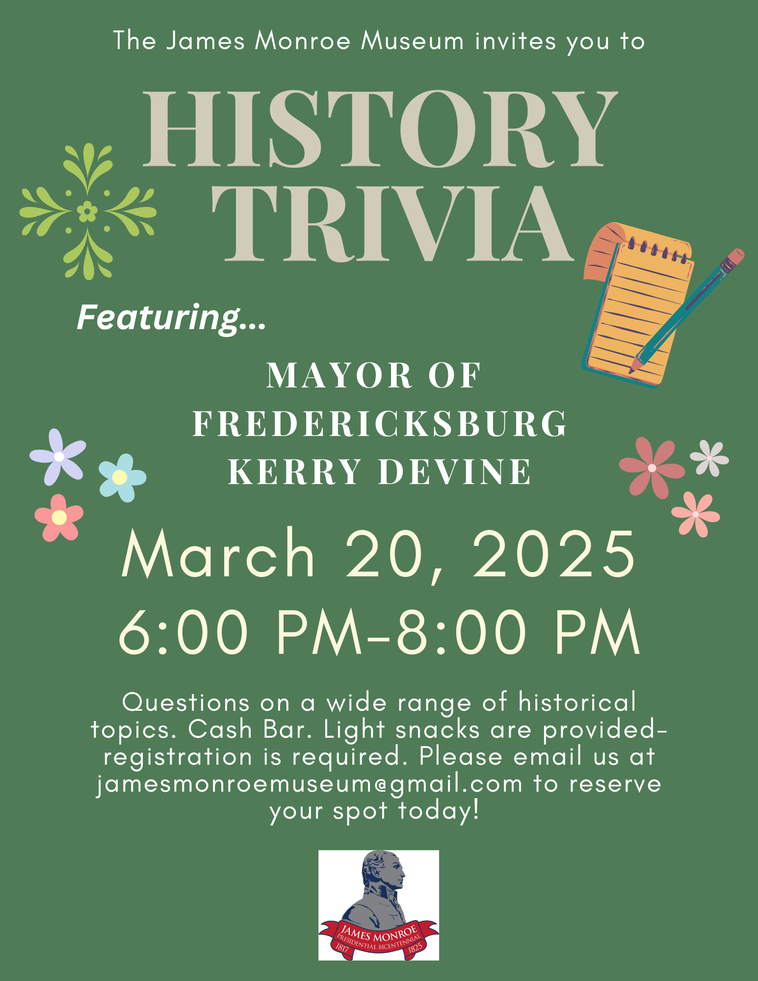 History Trivia Night with Mayor Kerry Devine - Fredericksburg Free Press