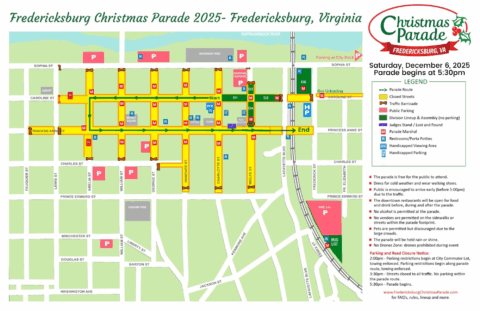 2025 christmas parade map updated - Fredericksburg Free Press