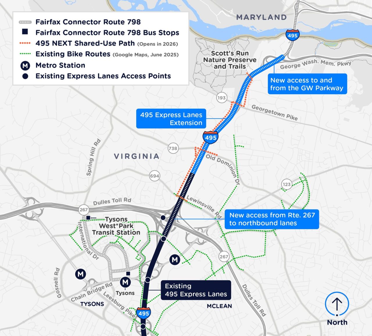 NoVA drivers: 495 Express Lanes Extension to open Sunday morning ...