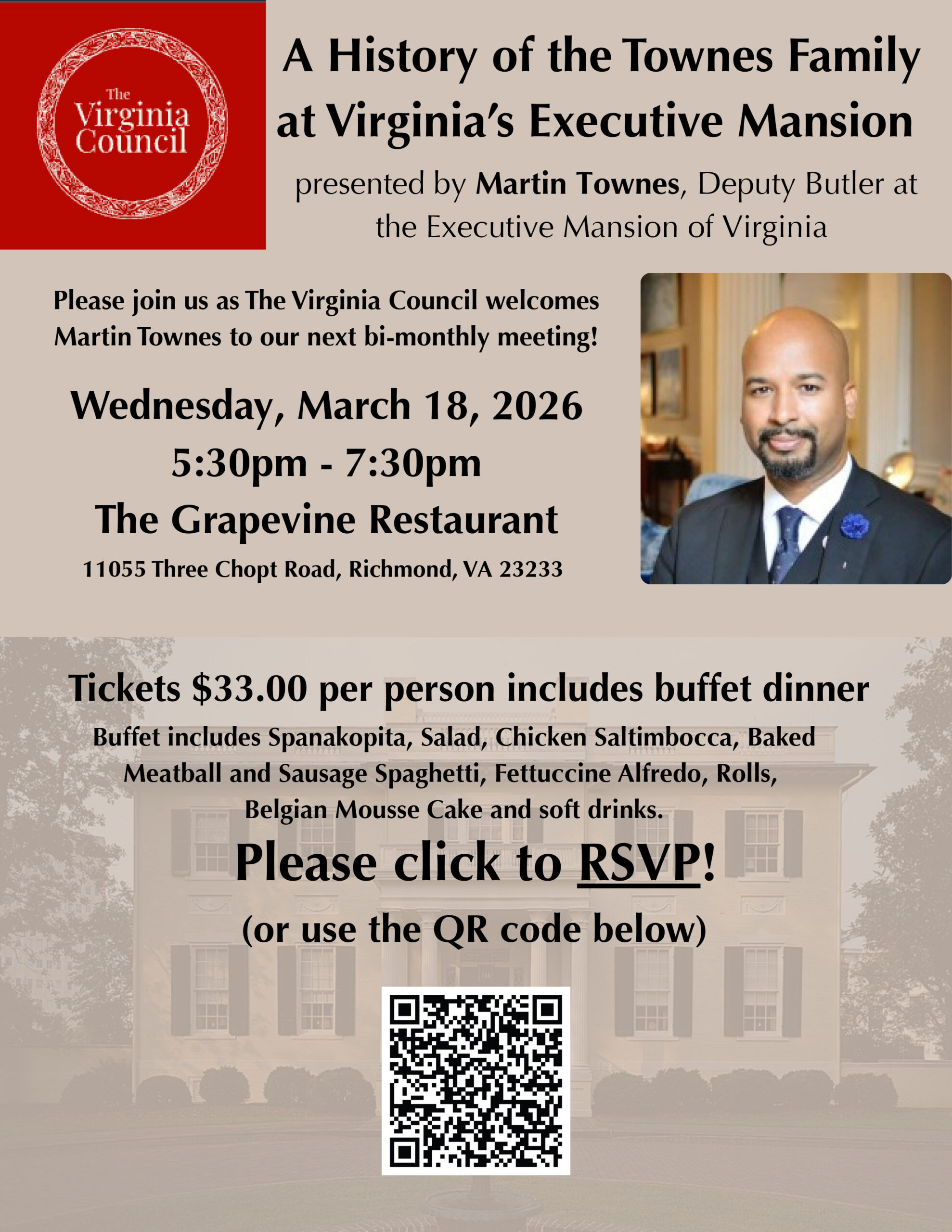 Martin Townes, Deputy Butler at the Executive Mansion, presents the ...